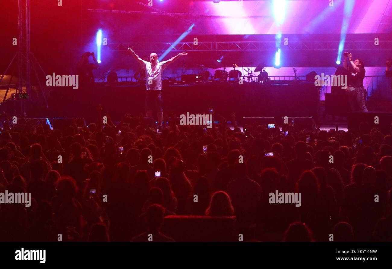 Croatian rap artists VojkoV perform on a first day of Sea Star Festival ...