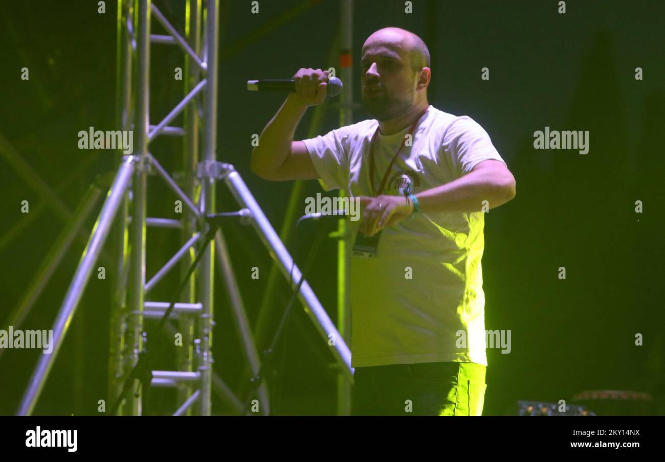 Croatian rap artists VojkoV perform on a first day of Sea Star Festival ...