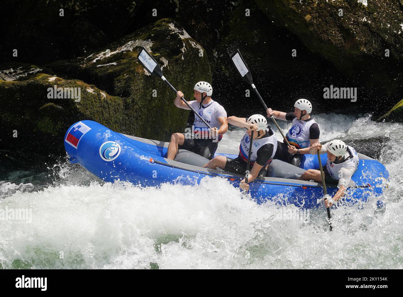 Team Slovenia compete during a 2022 World Rafting Championships at ...