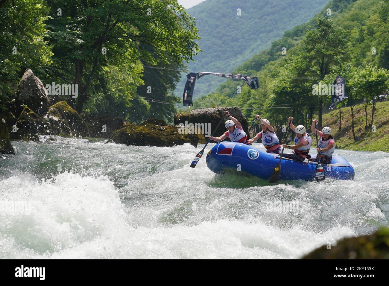 Czech Republic Team compete during a 2022 World Rafting Championships ...