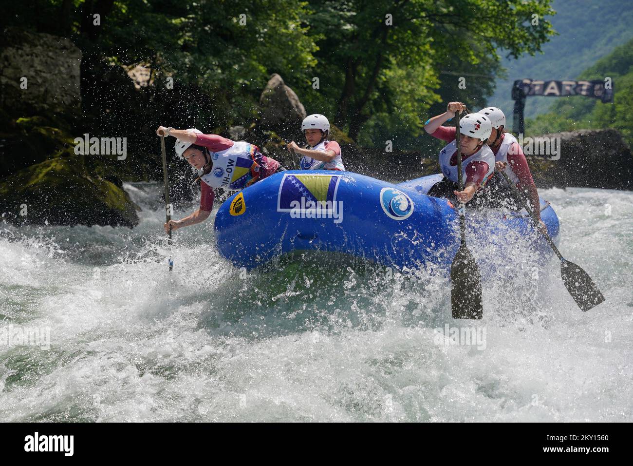 Team Bosnia and Herzegovina compete during a 2022 World Rafting ...