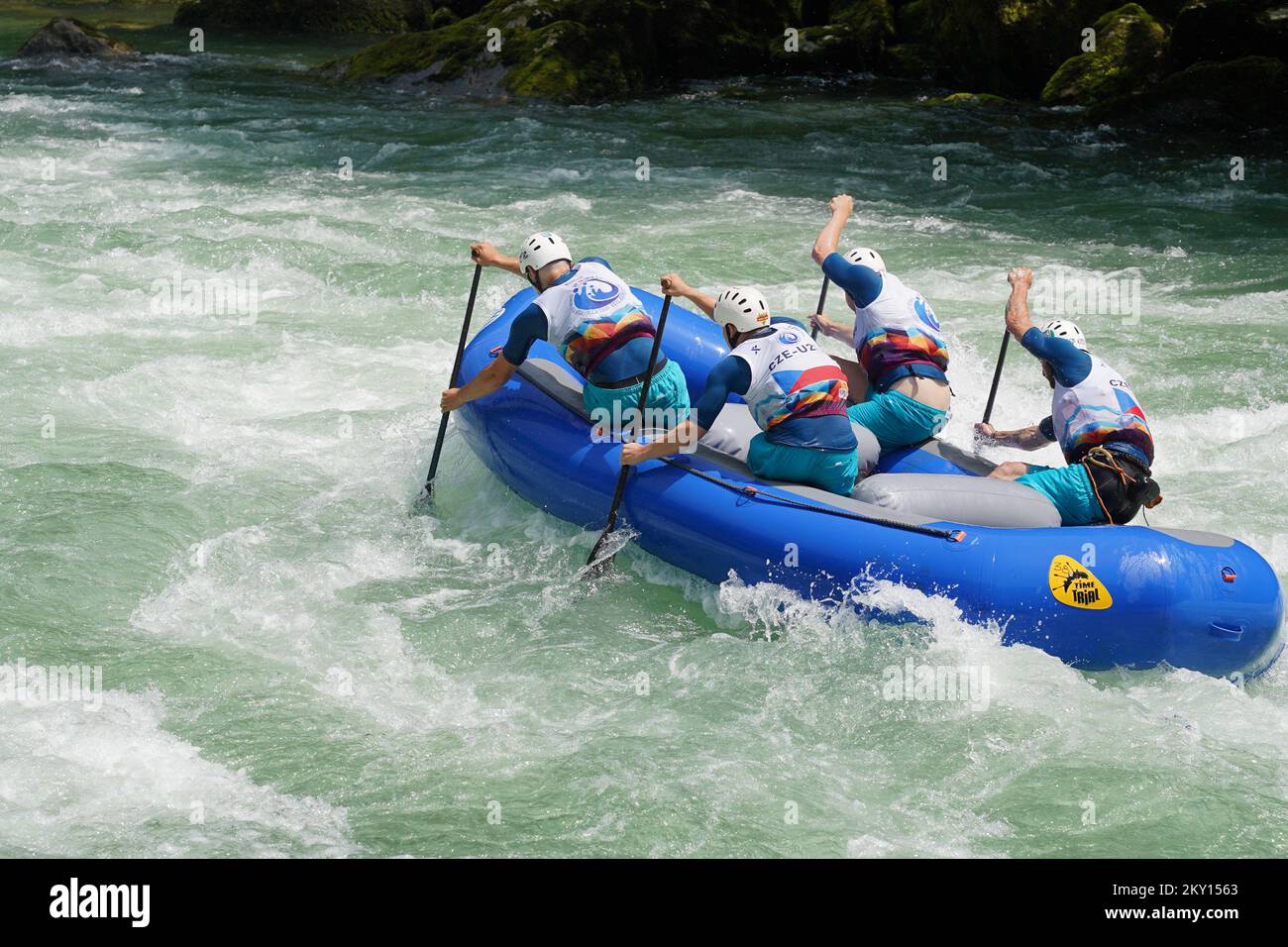 Czech Republic Team compete during a 2022 World Rafting Championships ...