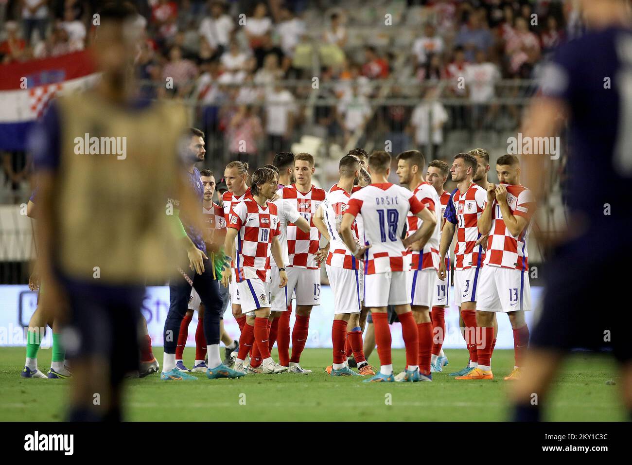 SPLIT, CROATIA - JUNE 06: Players of Croatia after the UEFA Nations ...
