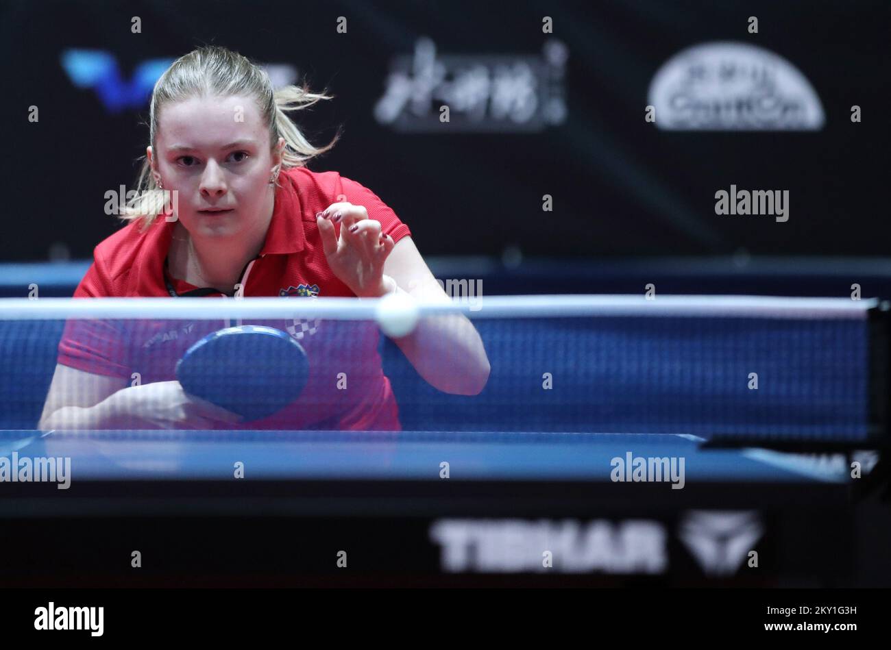 Croatia's Hana Arapovic in action against Finland's Anna Kirichenko ...
