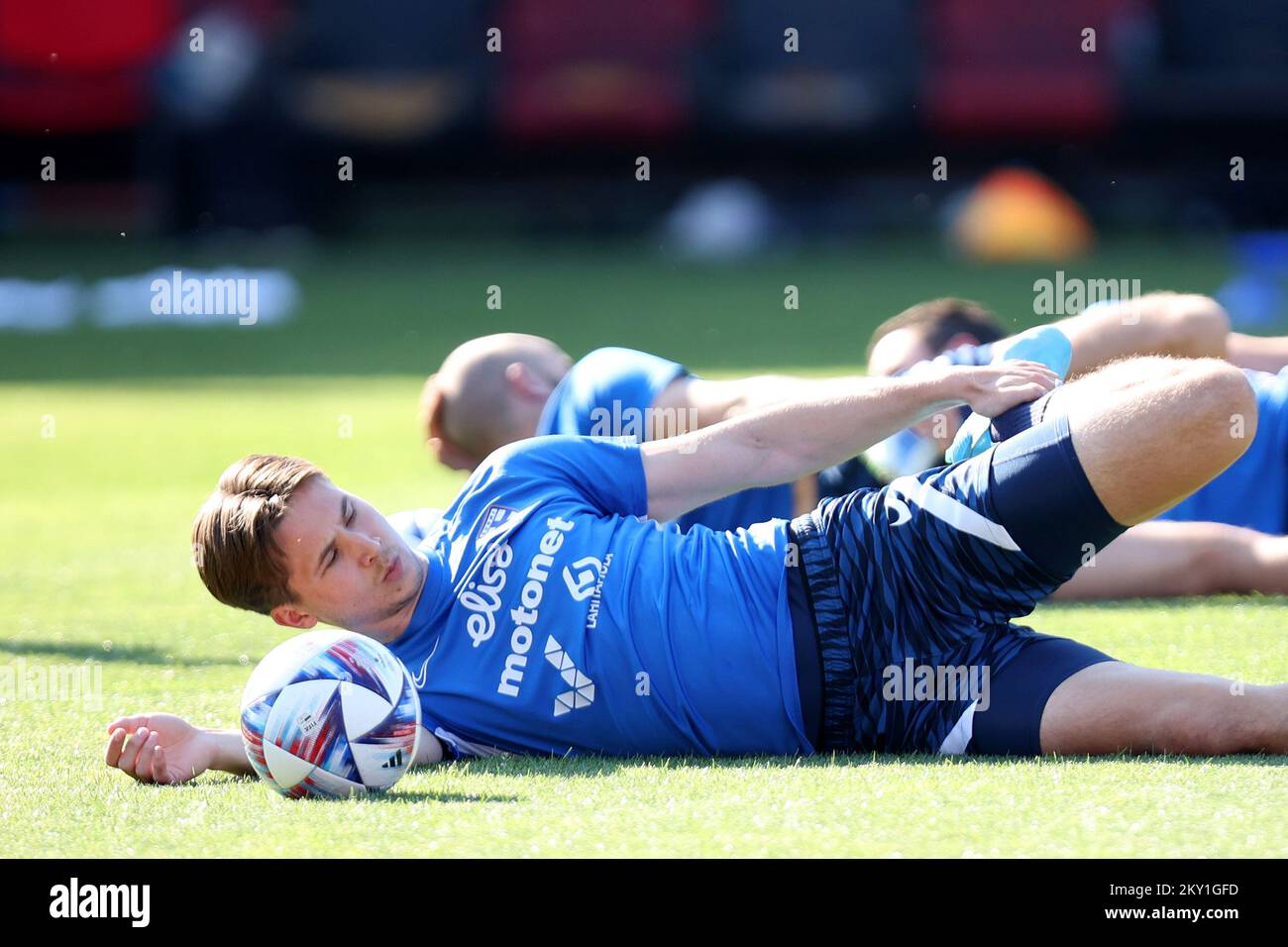 Finnish football players on training session before tomorrow's UEFA ...