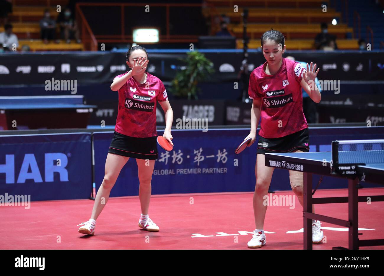 KIM Nayeong and JEON Jihee of South Korea in action during ...