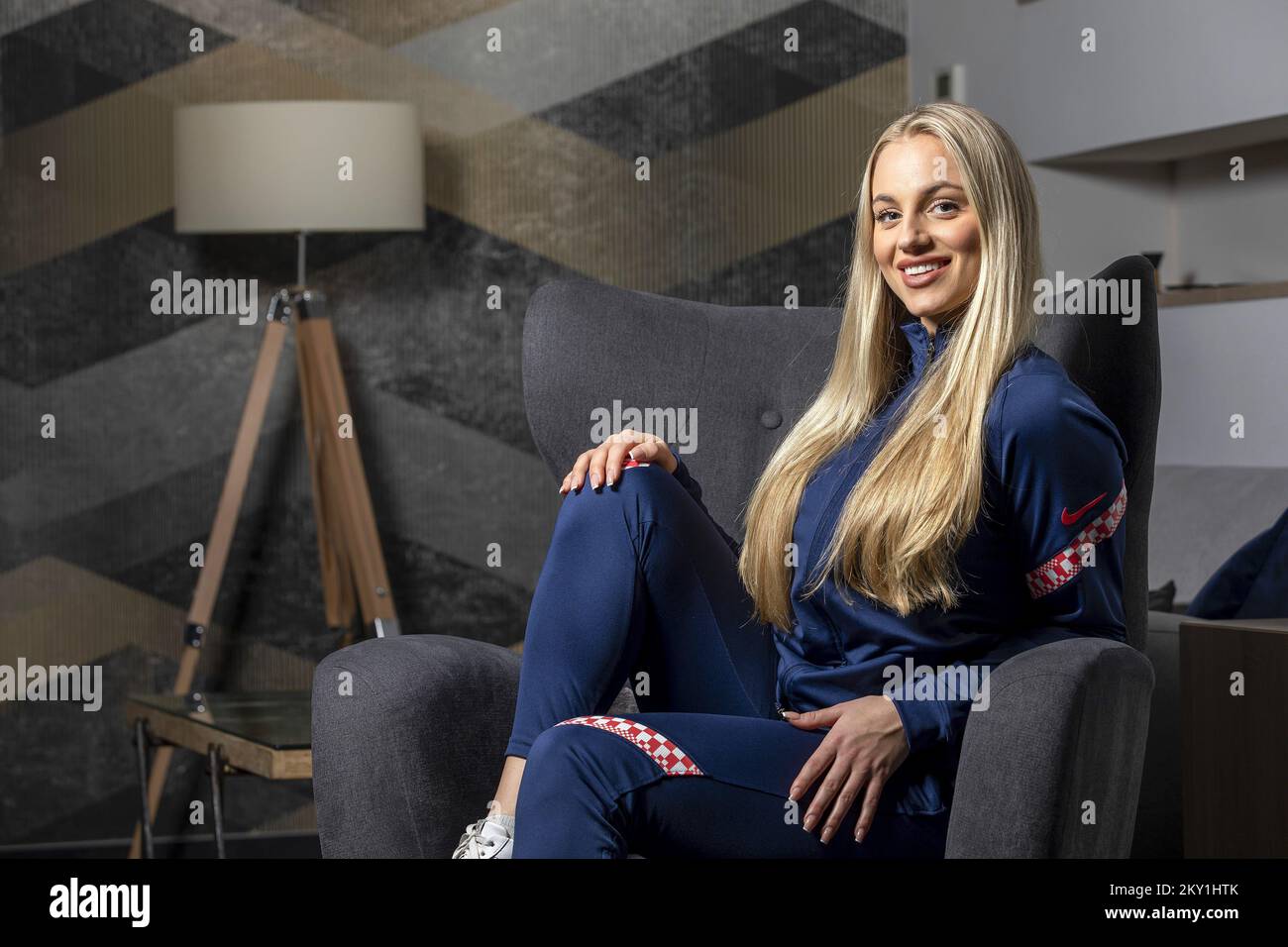 Croatian football player Ana Maria Markovic photo shooting in Porec ...