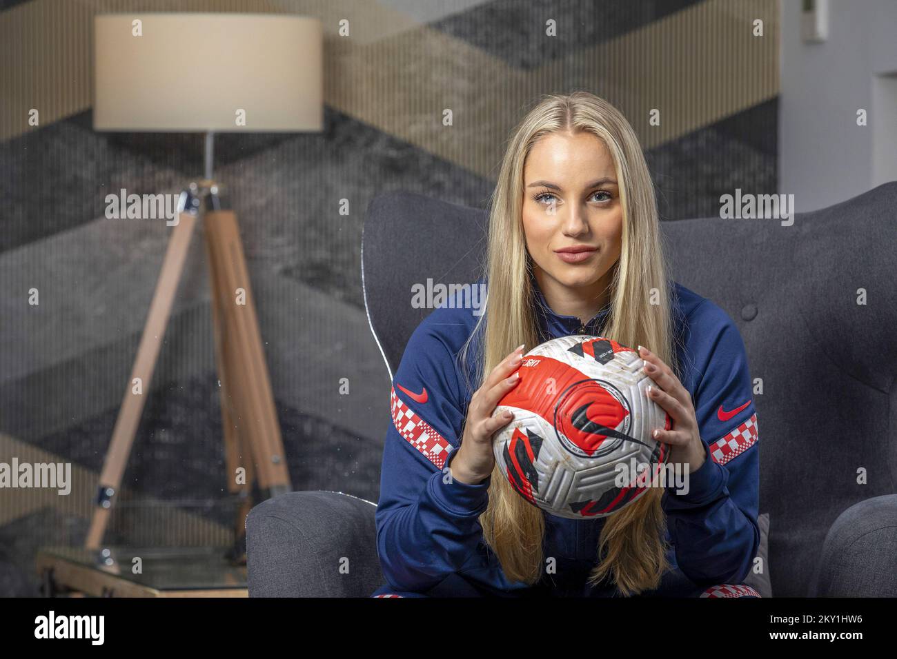 Croatian football player Ana Maria Markovic photo shooting in Porec ...