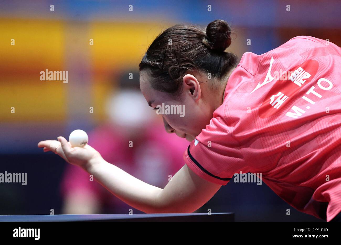 Mina Ito of Japan compete during WTT Contender Zagreb 2022 match ...