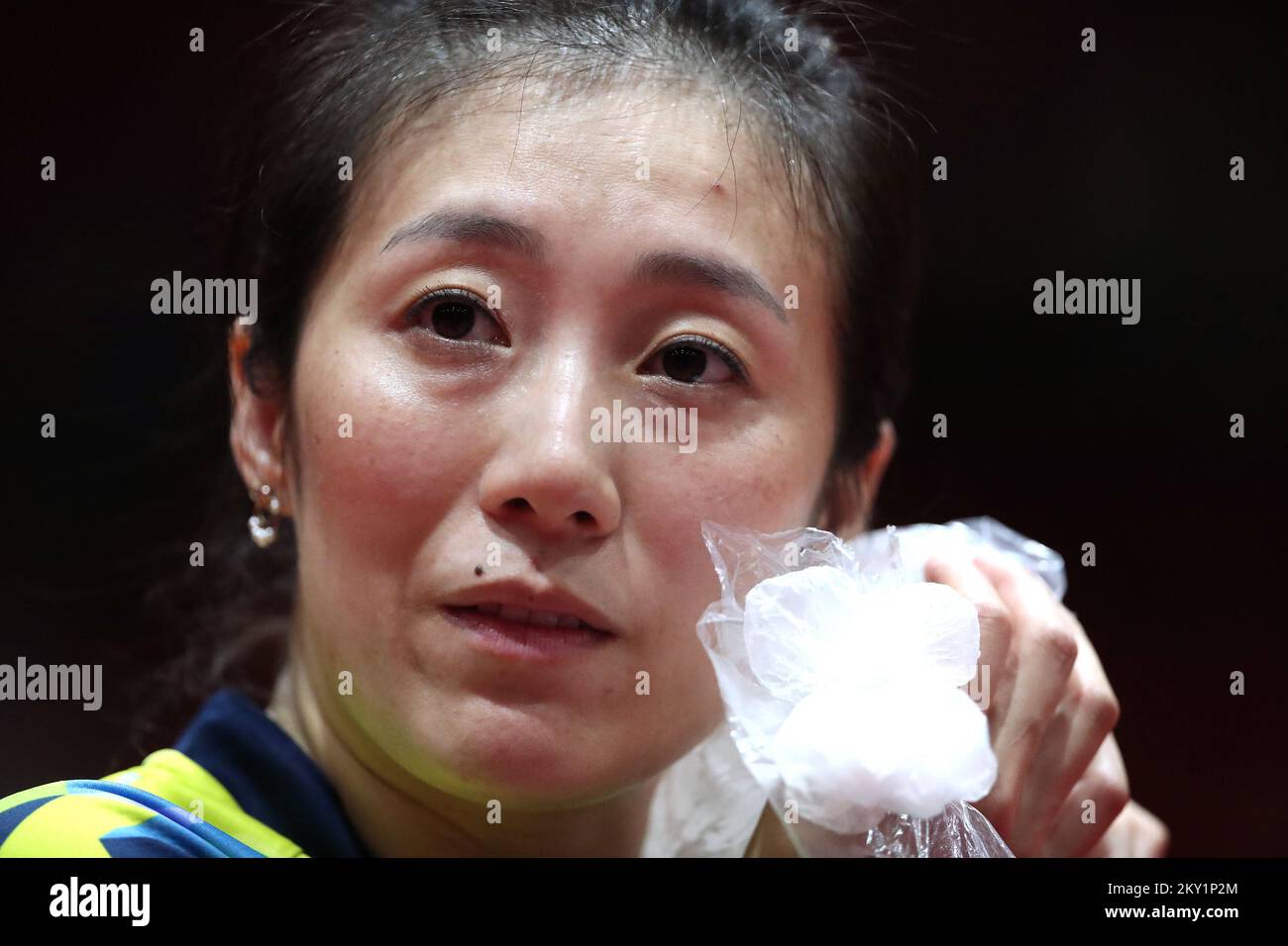 Ying Han of Germany compete during WTT Contender Zagreb 2022 match ...