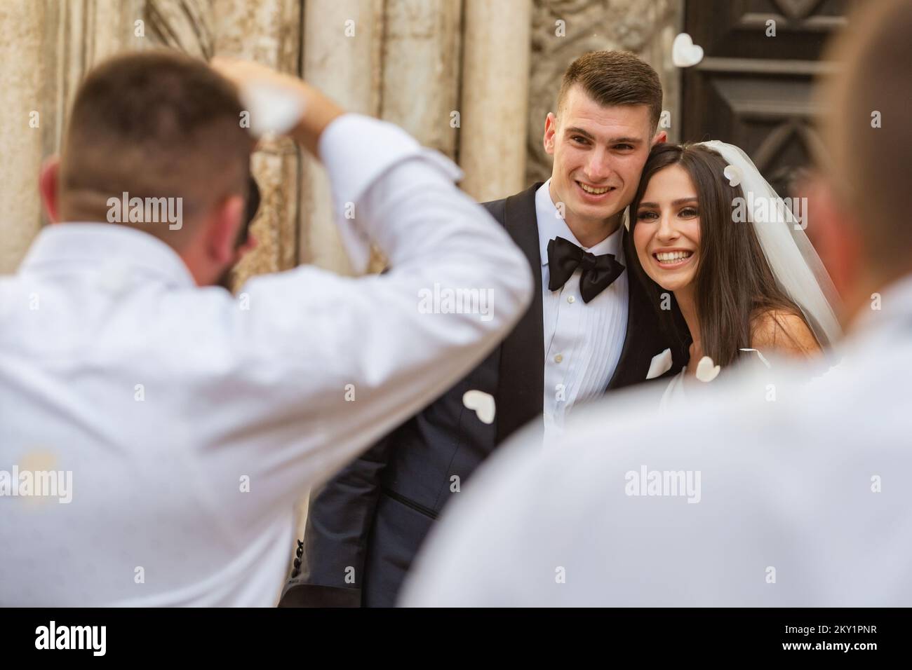 Dinamo Zagreb Goalkeeper Dominik Livakovic and Helena Matic are seen ...