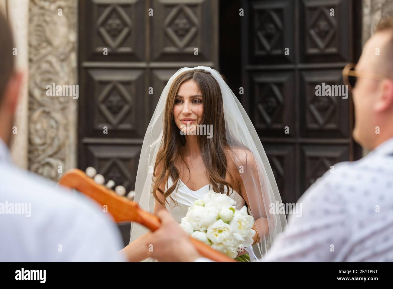 Dinamo Zagreb Goalkeeper Dominik Livakovic and Helena Matic are seen ...
