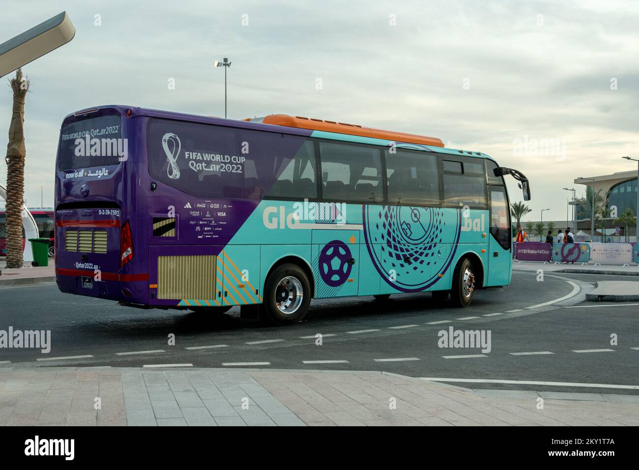 FIFA World cup Qatar 2022 Buses. Doha Traffic and Transport Stock Photo ...