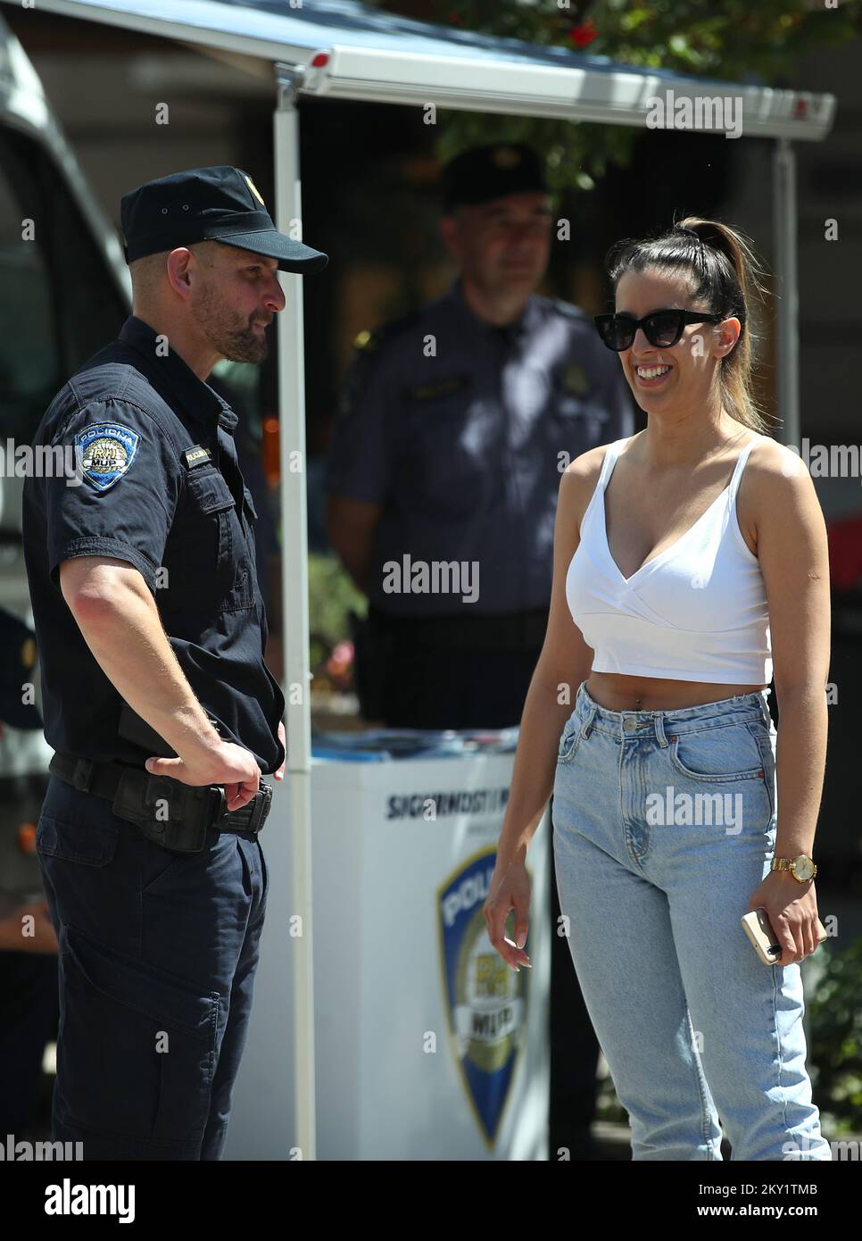Police officers and citizens during Doors Open Days of the Police ...