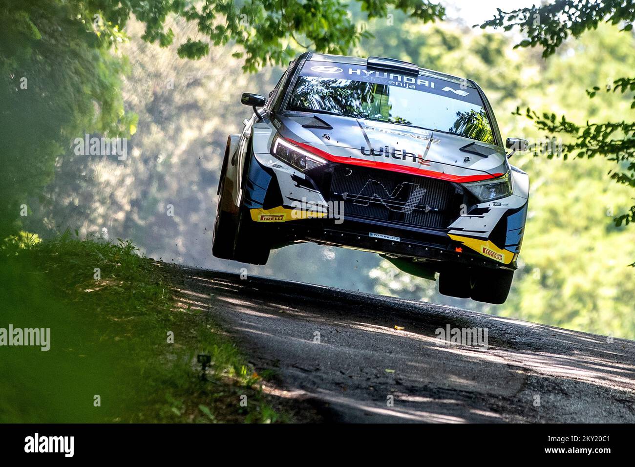 Rok Turk and Blanka Kacin of Slovenia in Hyundai i20 during the last ...