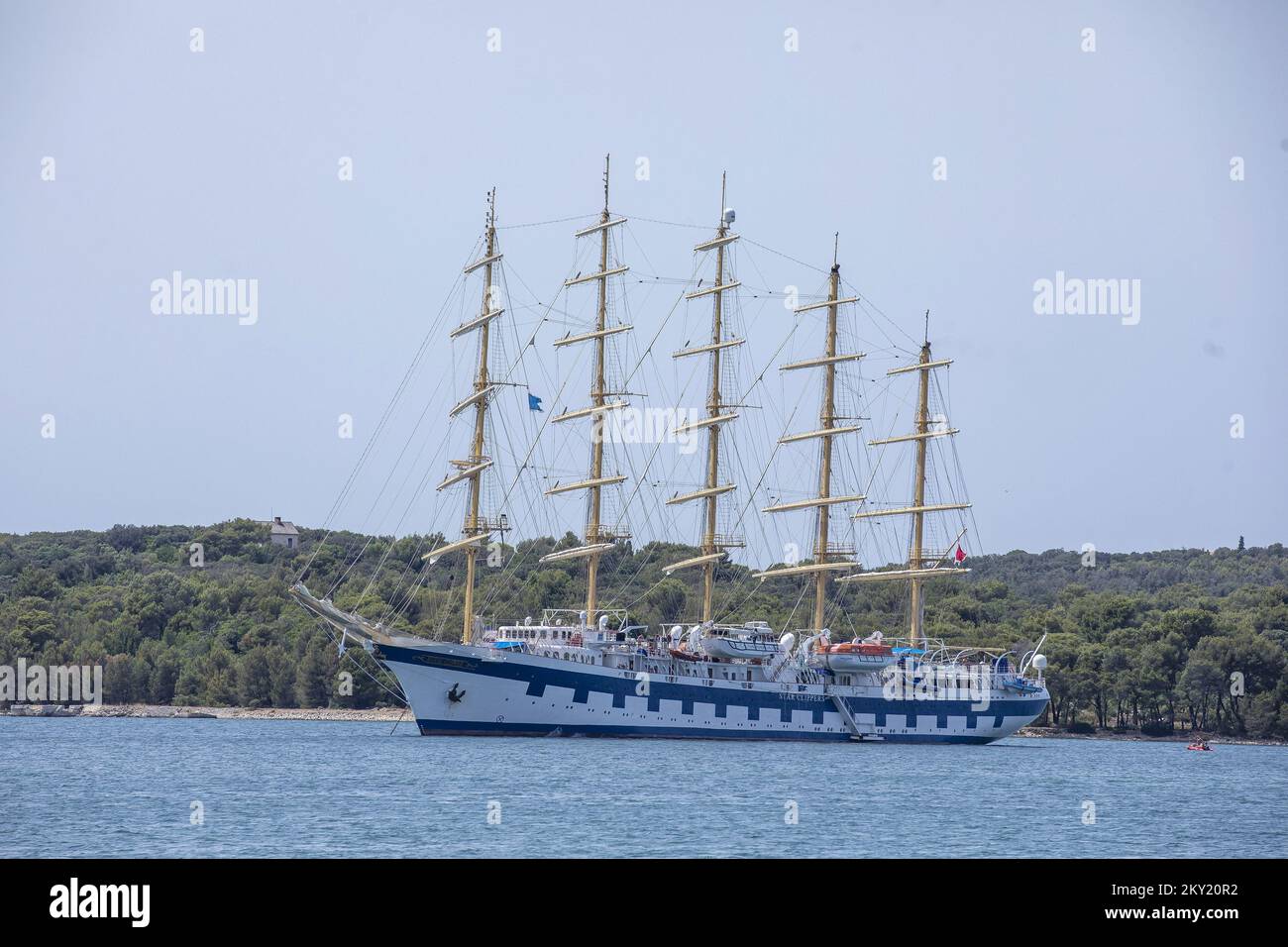 Photo taken on June 27 shows 134.8 meters long sailing ship Royal ...