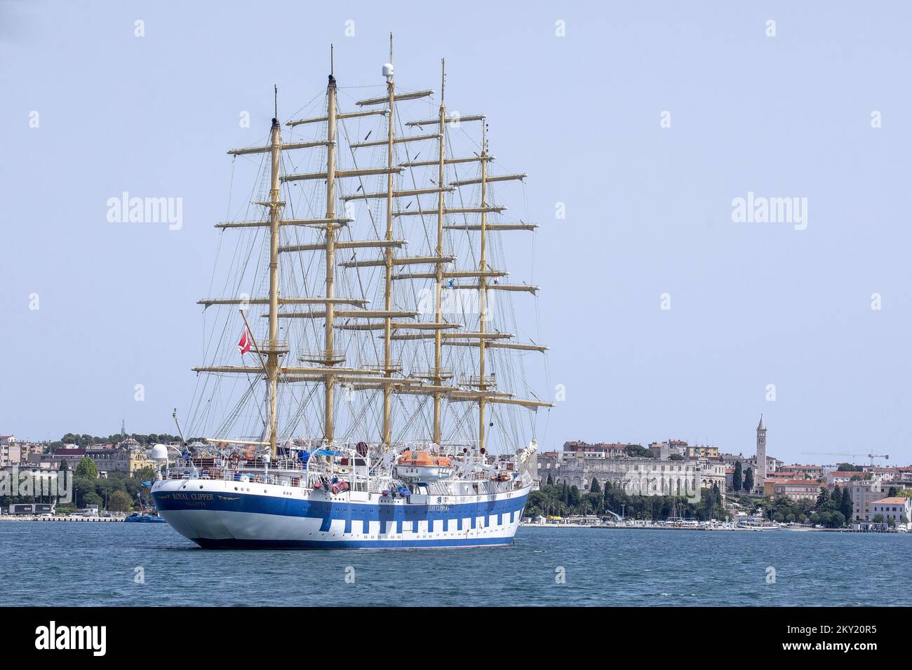 Photo taken on June 27 shows 134.8 meters long sailing ship Royal ...