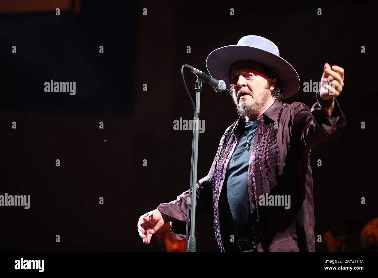 Italian singer Zucchero Fornaciari performs during a concert at ...