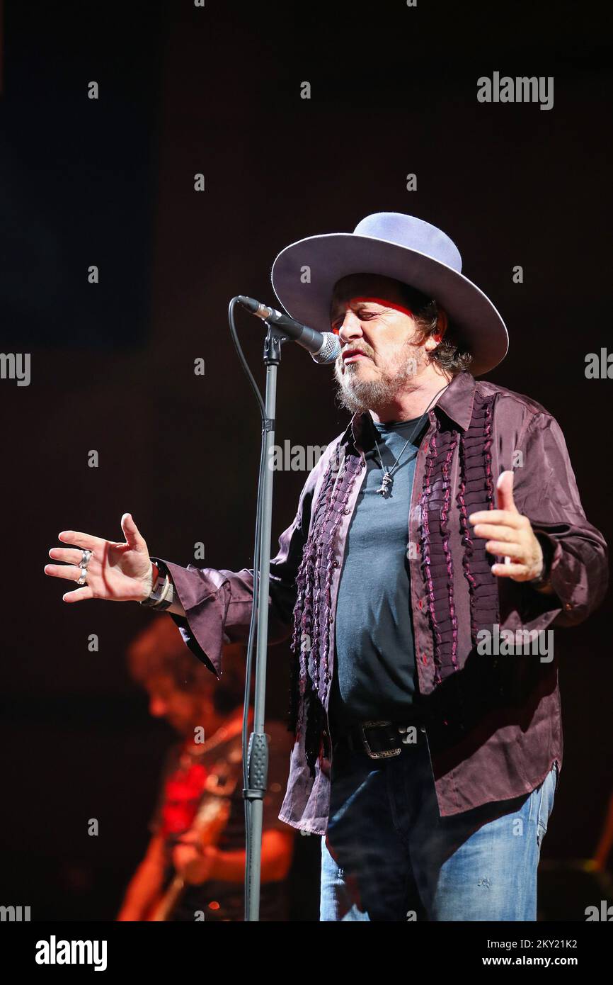 Italian singer Zucchero Fornaciari performs during a concert at ...