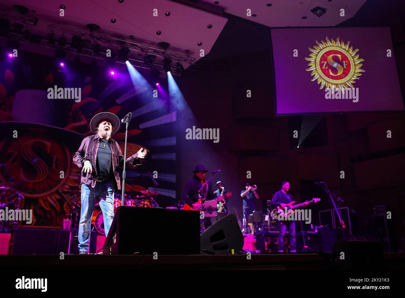 Italian singer Zucchero Fornaciari performs during a concert at ...