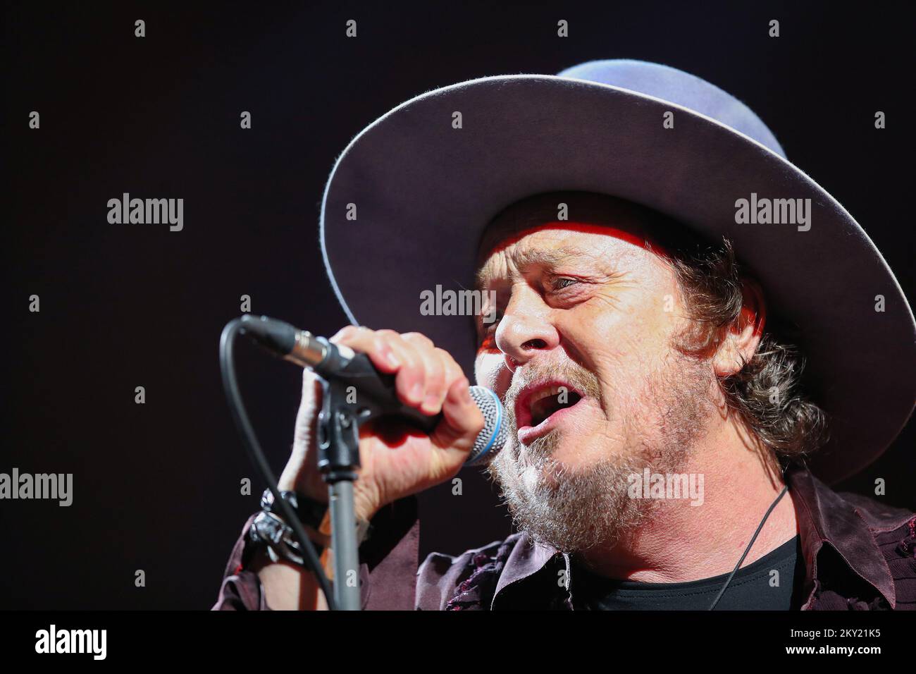 Italian singer Zucchero Fornaciari performs during a concert at ...