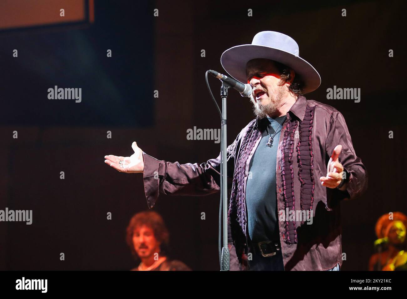 Italian singer Zucchero Fornaciari performs during a concert at ...