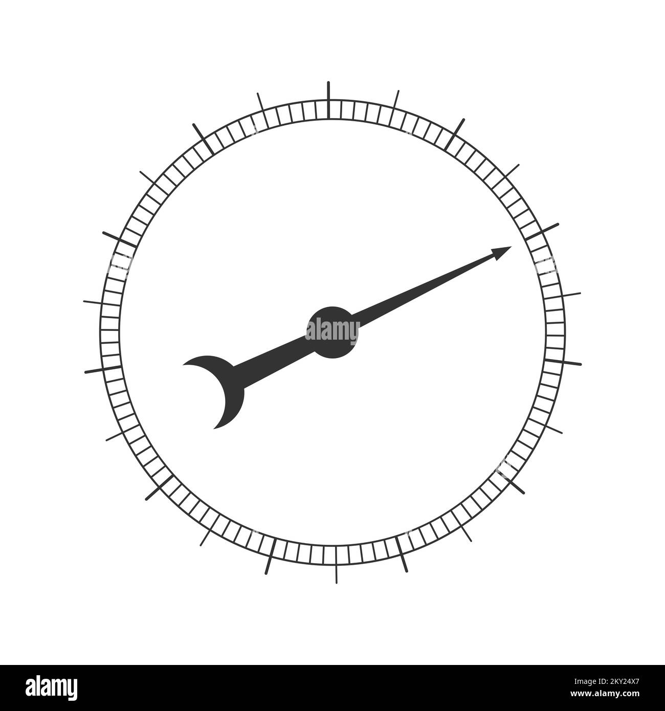 Round Measuring Scale With Arrow Template Of Chronometer Barometer Compass Level Meter Tool