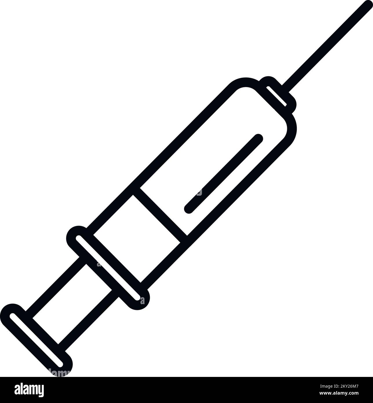Blood syringe icon outline vector. Lab research. Experiment test Stock ...