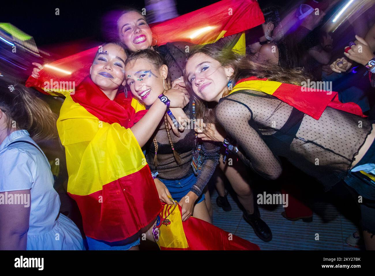 People dance and enjoy the first day of Ultra Europe Festival at Park ...