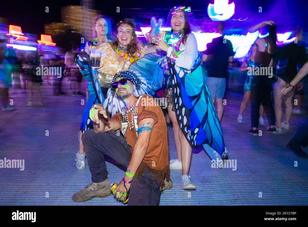 People dance and enjoy the first day of Ultra Europe Festival at Park ...