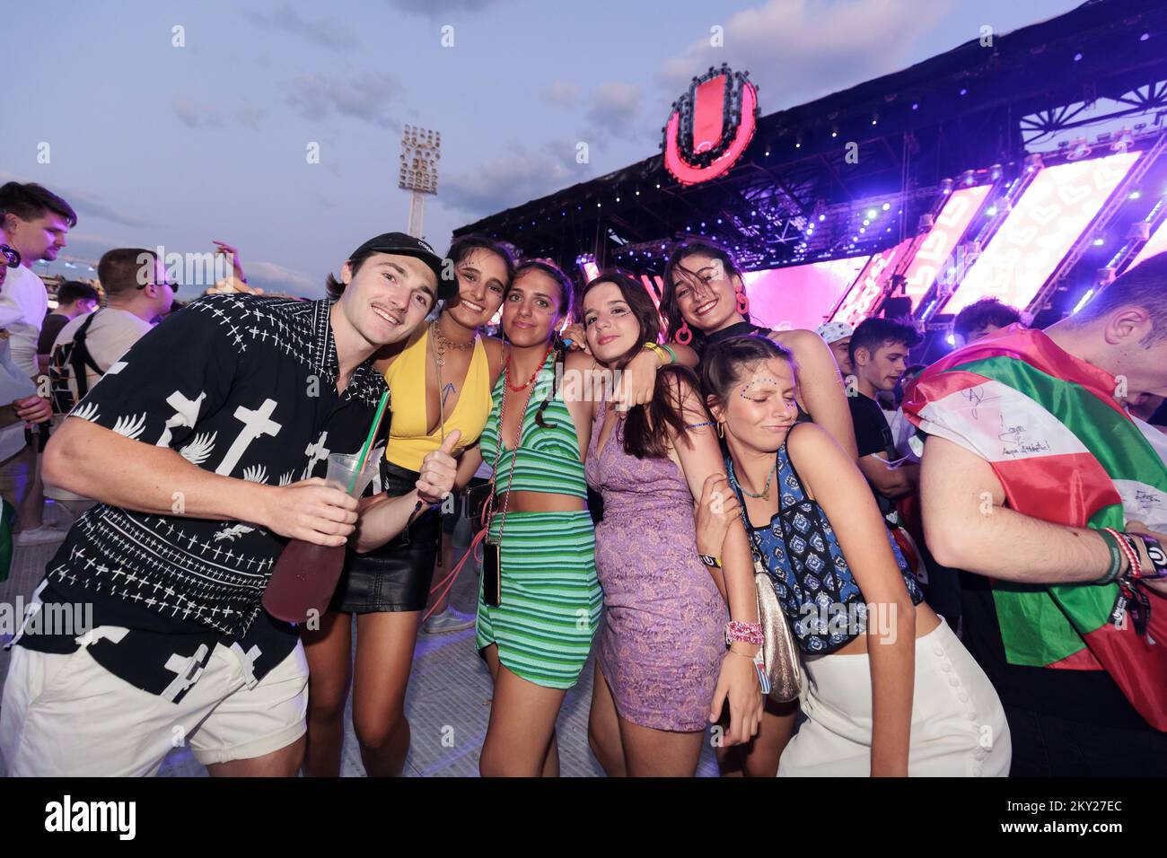People dance and enjoy the first day of Ultra Europe Festival at Park ...