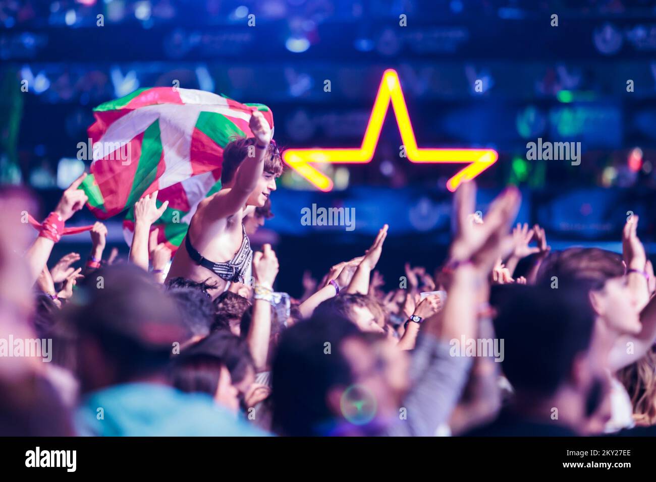 People dance and enjoy the first day of Ultra Europe Festival at Park ...