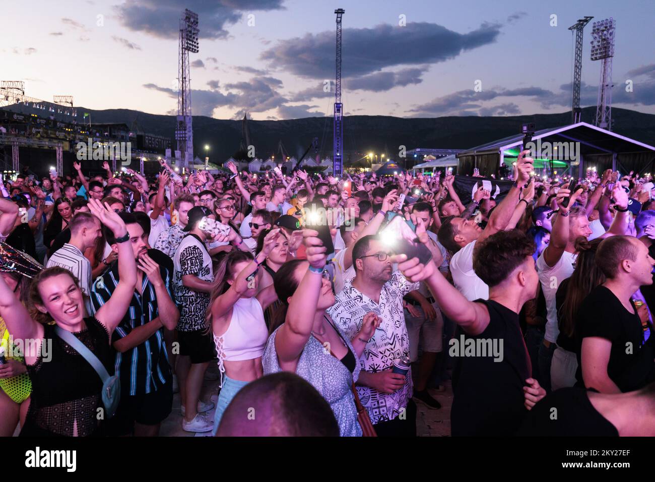 People dance and enjoy the first day of Ultra Europe Festival at Park ...