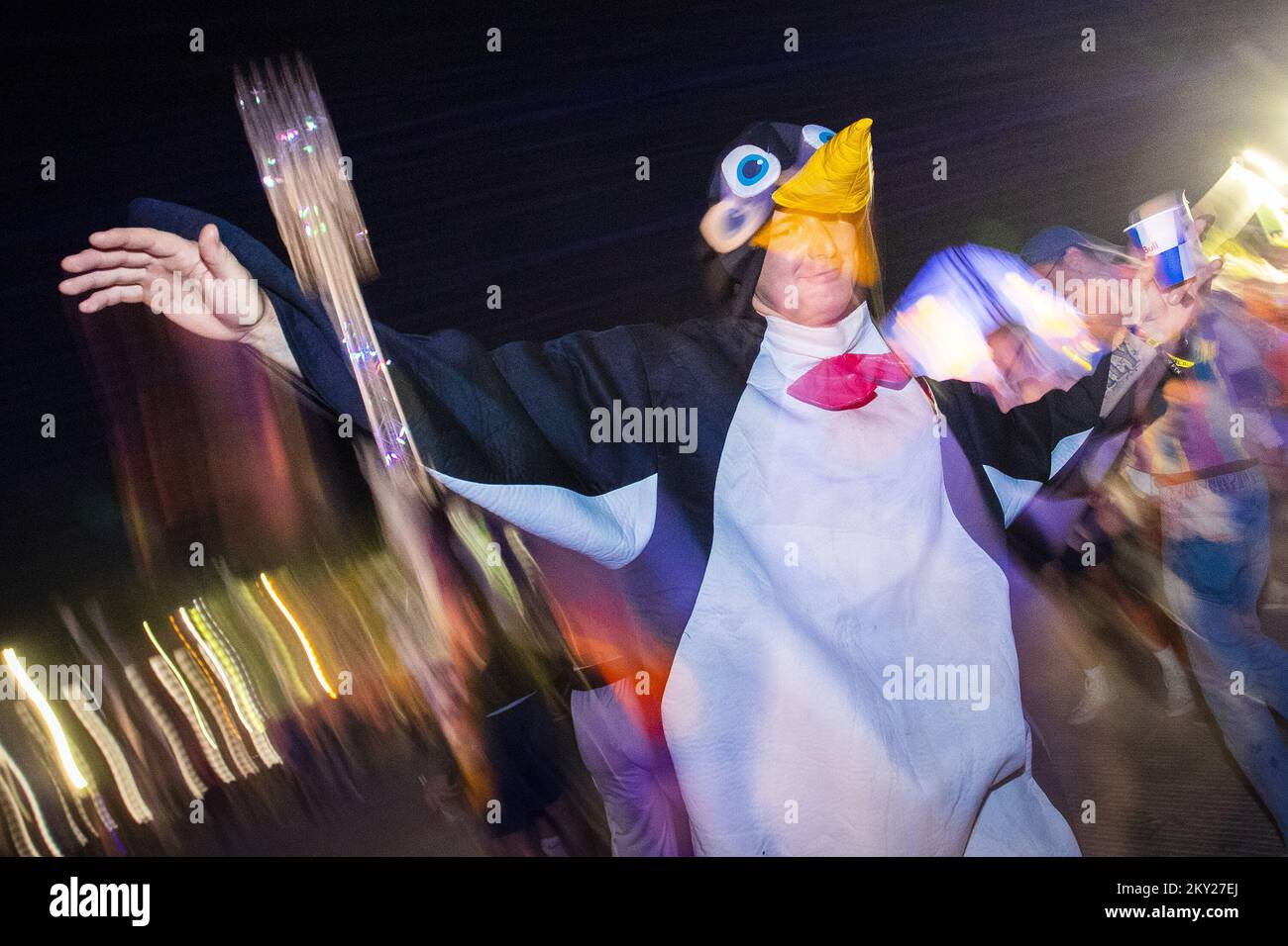 People dance and enjoy the first day of Ultra Europe Festival at Park ...