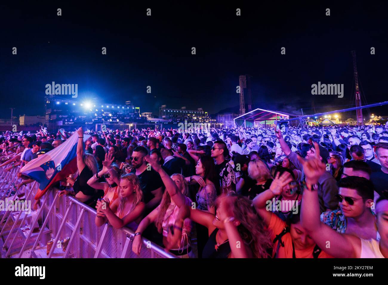 People dance and enjoy the first day of Ultra Europe Festival at Park ...