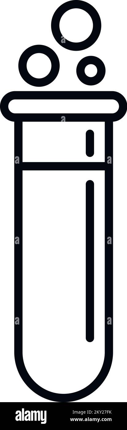 Boiling test tube icon outline vector. Lab research. Genetic chemistry ...
