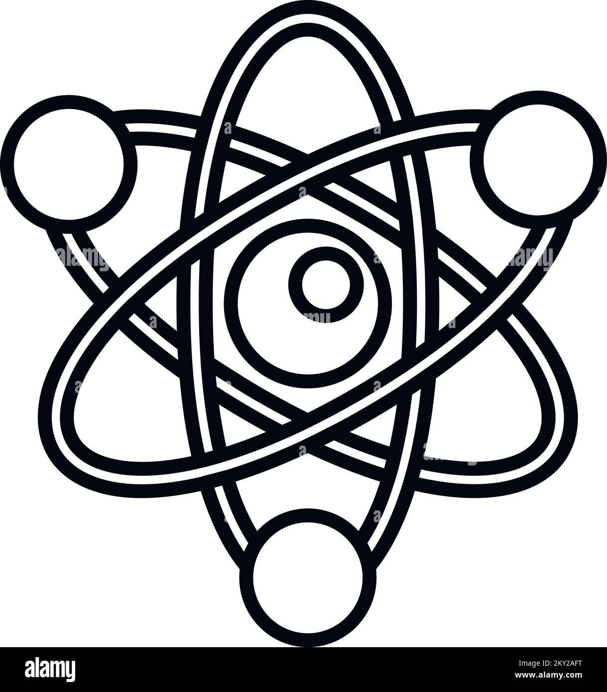 Atom icon outline vector. Medical lab. Medicine experiment Stock Vector ...