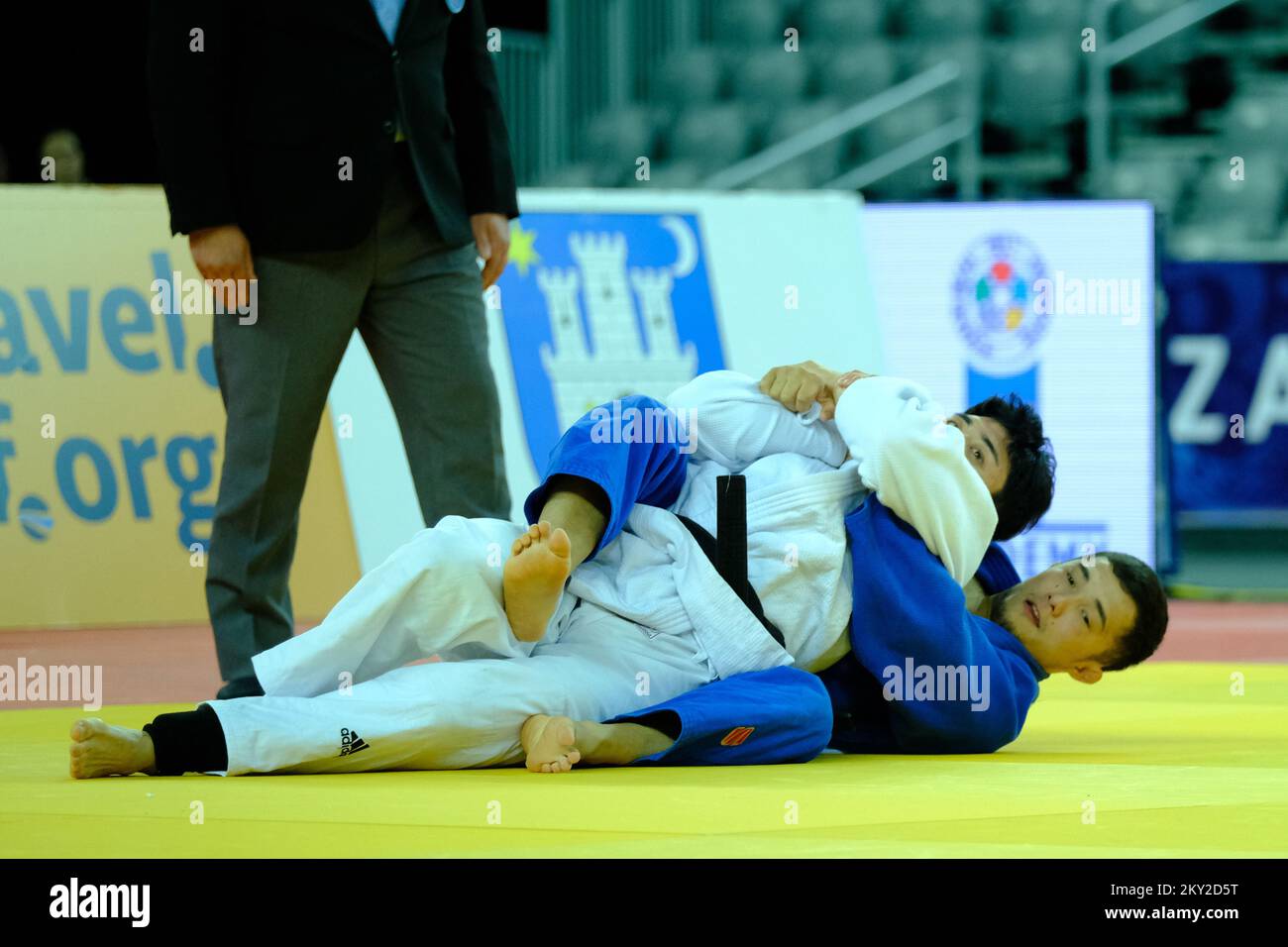 Won Jin Kim of South Korea fights against Magzhan ShamshadinÂ of ...