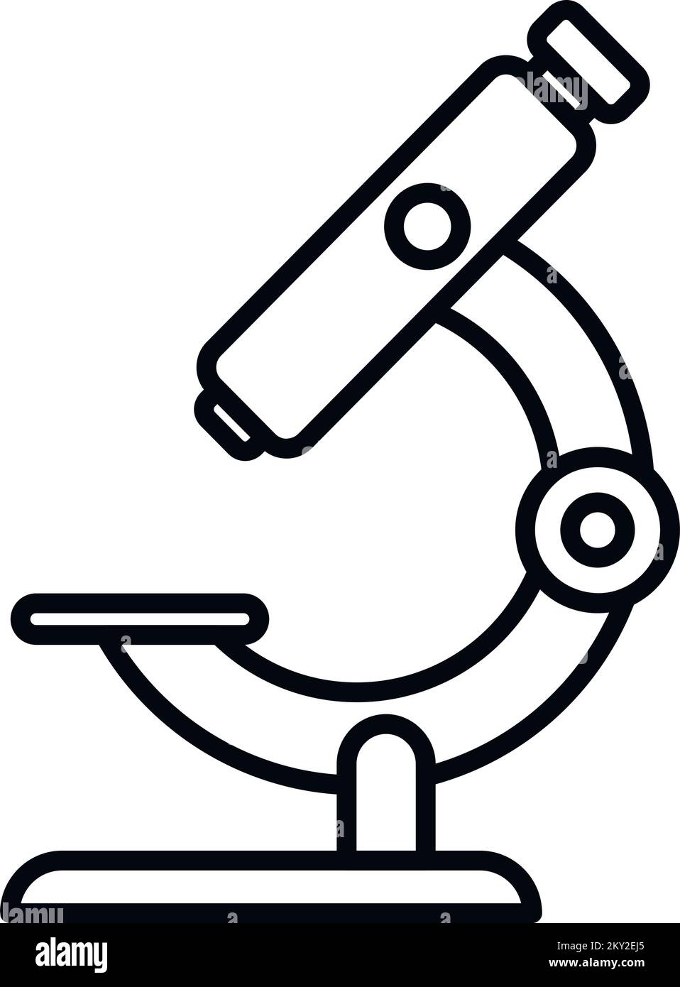 Microscope icon outline vector. Lab research. Genetic equipment Stock ...