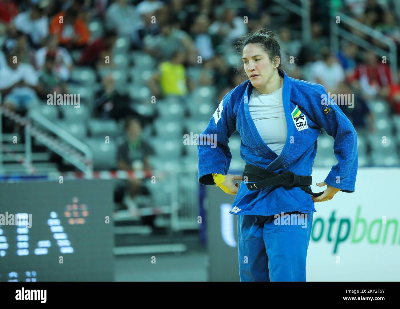 Mayra Aquiar of Brazil celebrates bronze in the category of women up to ...