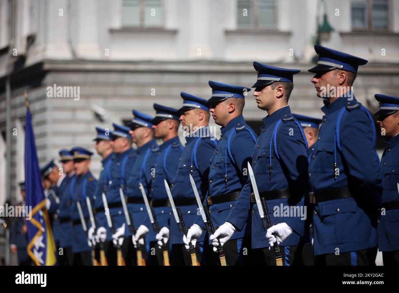 Bosnian Soliders are seen during a final preparation for two day visit ...