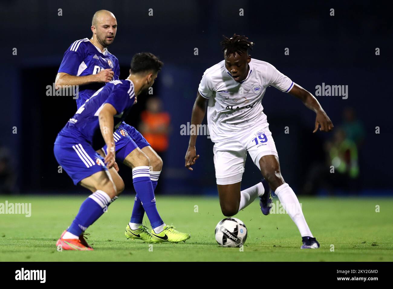 Dinamo's players Josip Misic and Sadegh Moharrami in action with Sundat ...