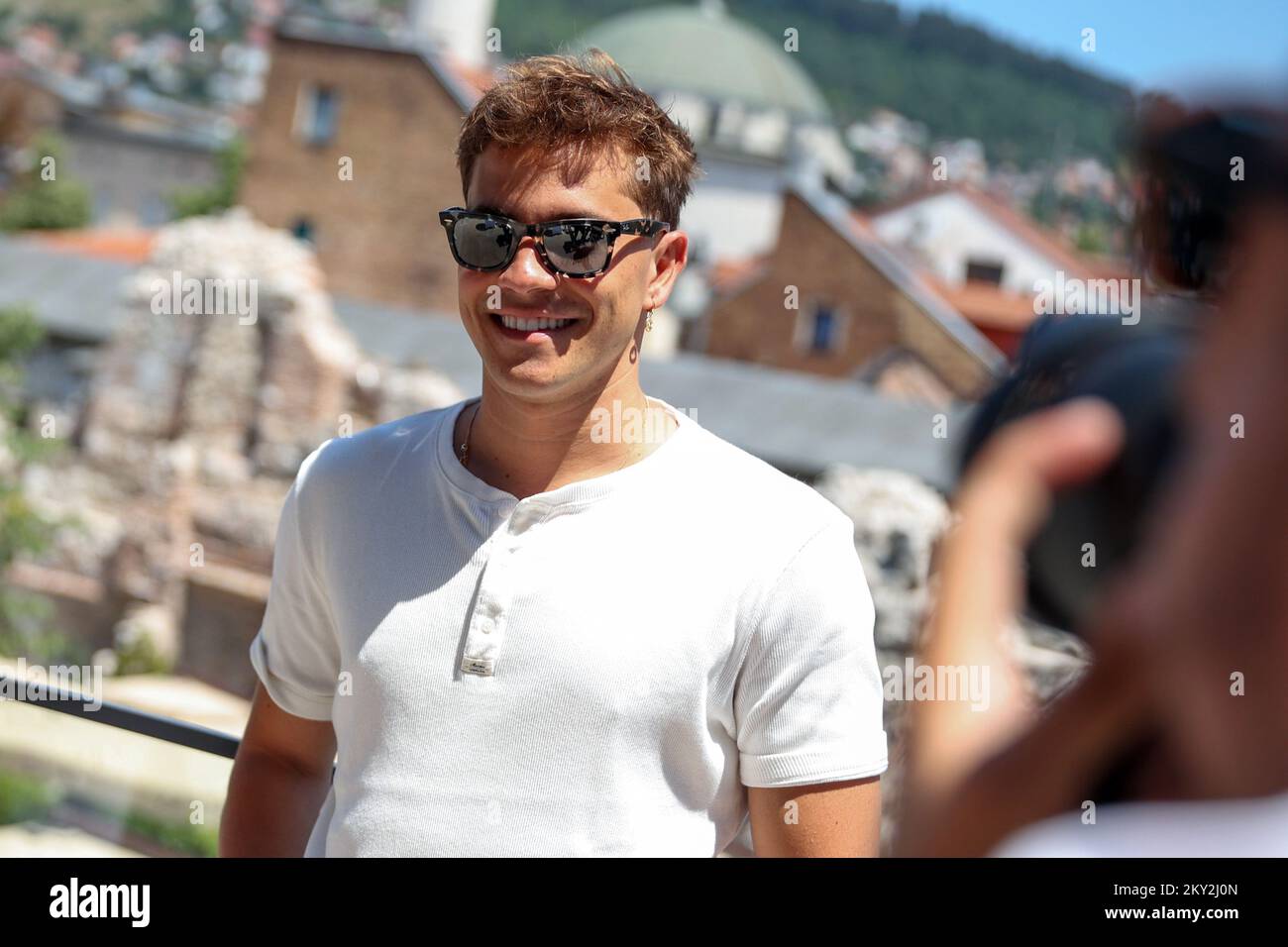The star of the Netflix series Elite, Andre Lamoglia poses in Sarajevo ...