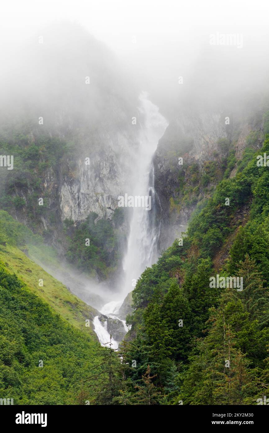 Waterfalls; Valdez Arm; Prince William Sound; Alaska; USA Stock Photo ...
