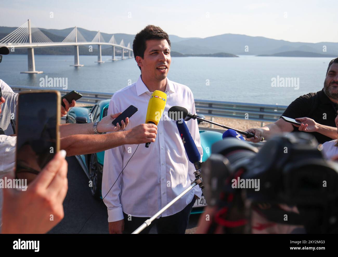 Chief Program Engineer at Rimac Automobili Matija Renic speaks during a ...