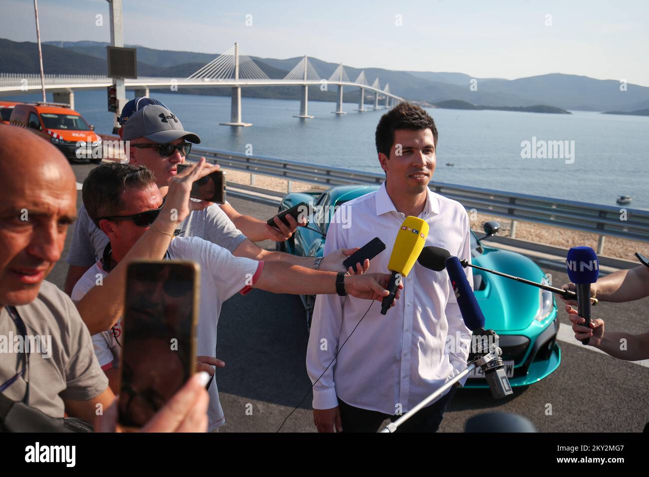 Chief Program Engineer at Rimac Automobili Matija Renic speaks during a ...