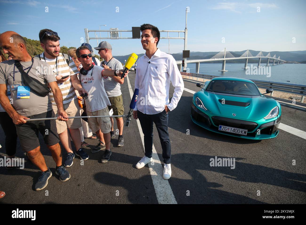 Chief Program Engineer at Rimac Automobili Matija Renic speaks during a ...