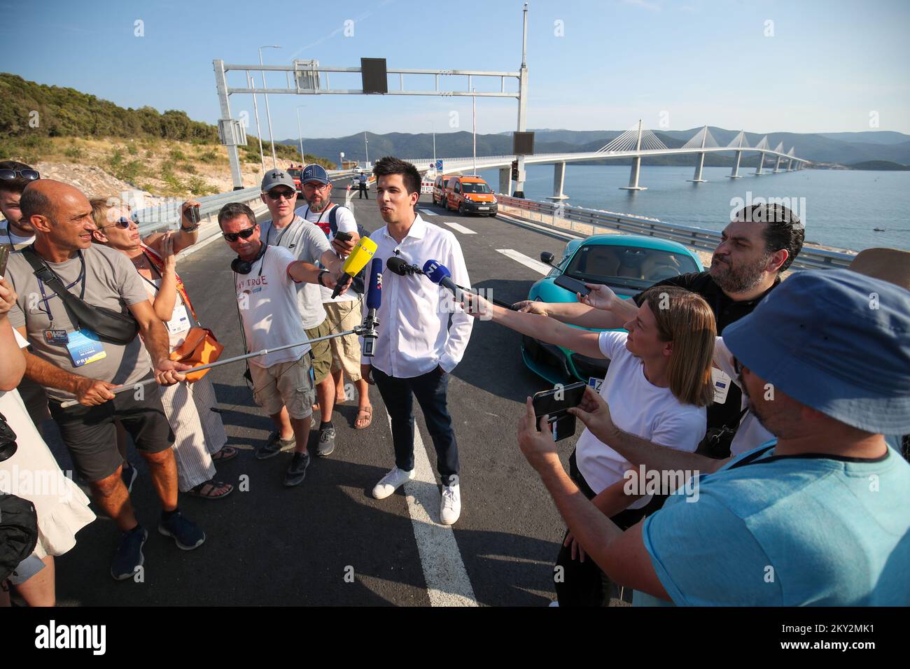 Chief Program Engineer at Rimac Automobili Matija Renic speaks during a ...