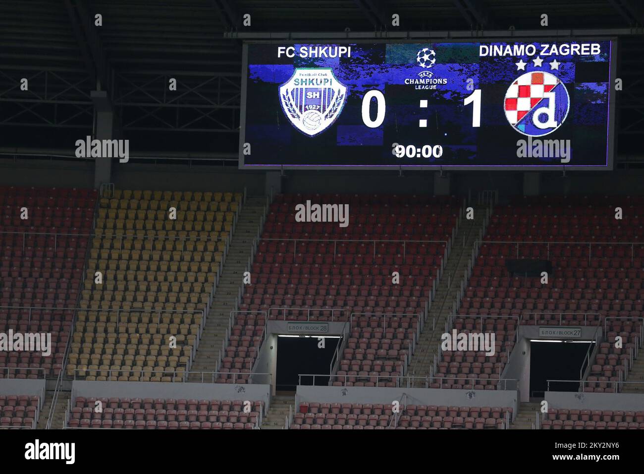 UEFA Champions league Second qualifying round, 2nd leg match FC Shkupi ...