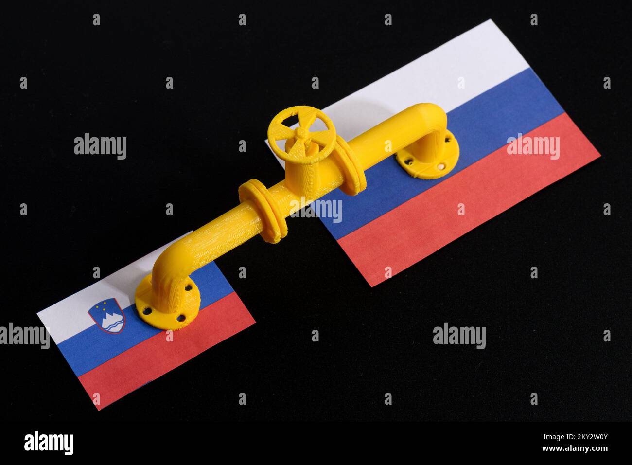 The illustration shows a valve connected to the Russian and Slovenian ...